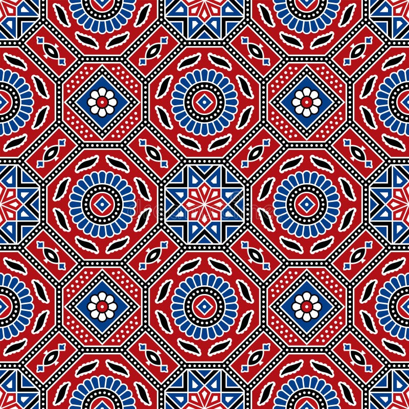 Sindhi Ajrak Pattern Backgound Vector Stock Vector - Illustration of ...