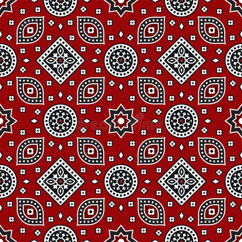 Ajrakh Floral Pattern, Tribal Background Stock Vector - Illustration of ...