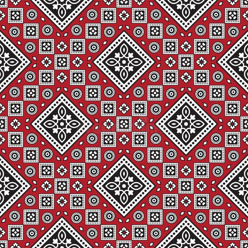 Ajrakh Print Seamless Vector Pattern Stock Vector - Illustration of ...