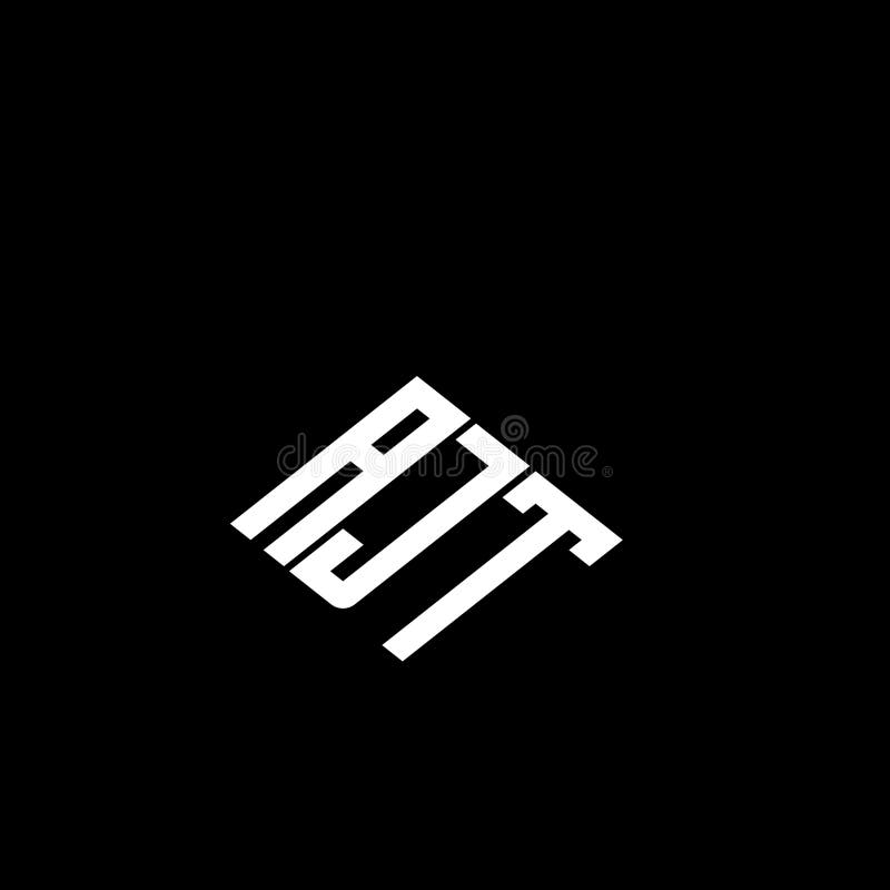 AJT Letter Logo Design on Black Background Stock Illustration ...