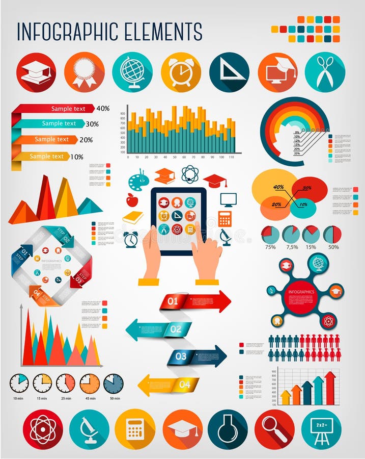 Ajuste Com Infographics Da Educação Ilustração do Vetor - Ilustração de ...