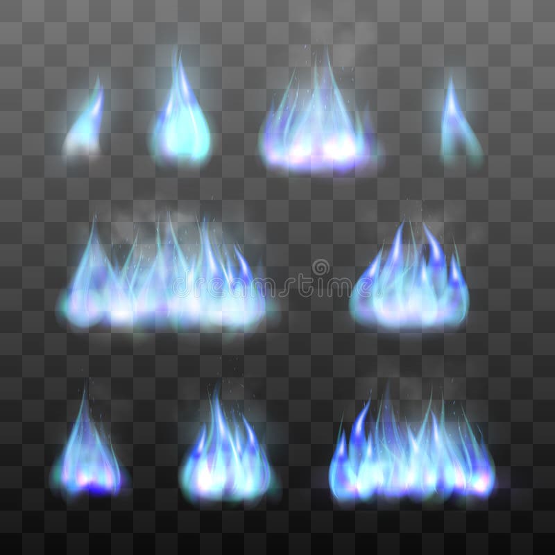 Ajuste Efeitos Do Fogo Azul Ilustração do Vetor - Ilustração de energia ...