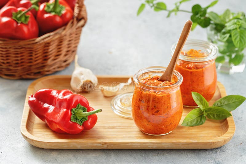 Ajvar Pepper Mousse in a Jar Stock Photo - Image of dish, garlic: 230759196