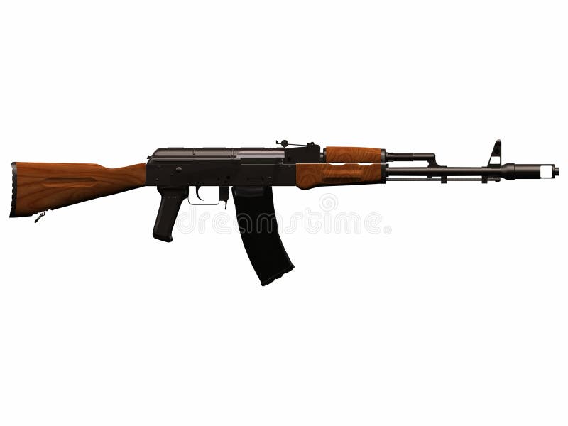 AK-74 Assault Rifle 3d stock vector. Illustration of kalashnikov - 3594745