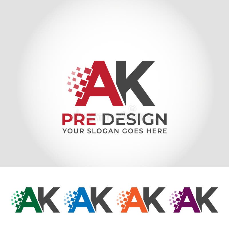 AK Alphabet Creative Logo Design Concept Stock Vector - Illustration of ...