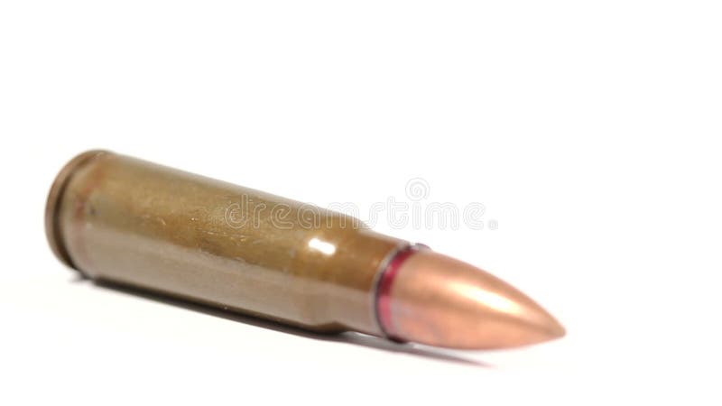 AK-47 Ammunition 7,62x39mm,Defocus on a Lying Single Bullet. from the ...