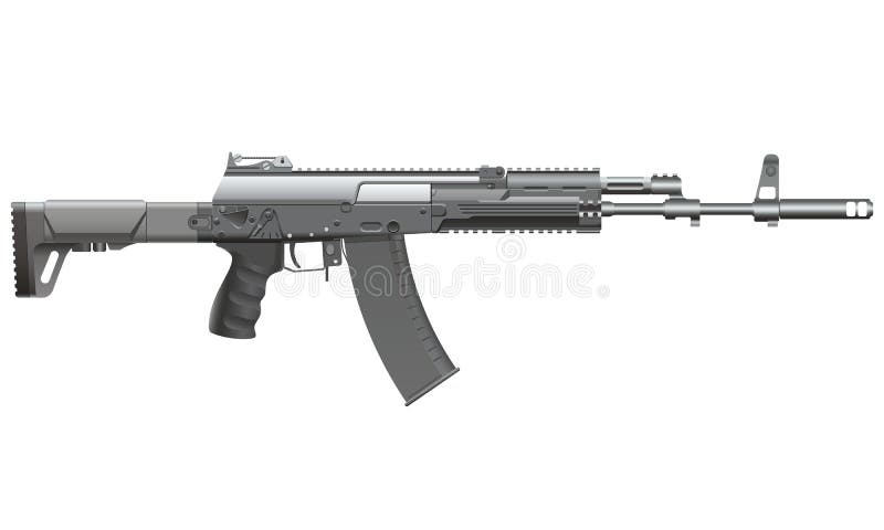 AK-12 Automatic Rifle. Realistic Vector Illustration Stock Vector ...