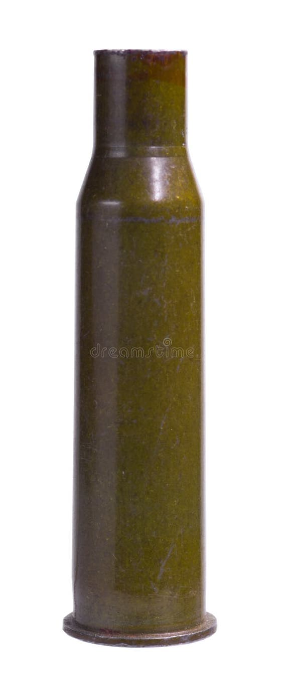 AK Bullet Shell Isolated on White Stock Photo - Image of military ...