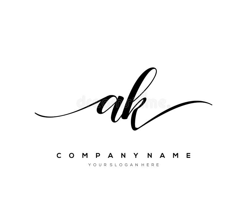 AK Initial Handwriting Logo Template Vector. Stock Vector ...