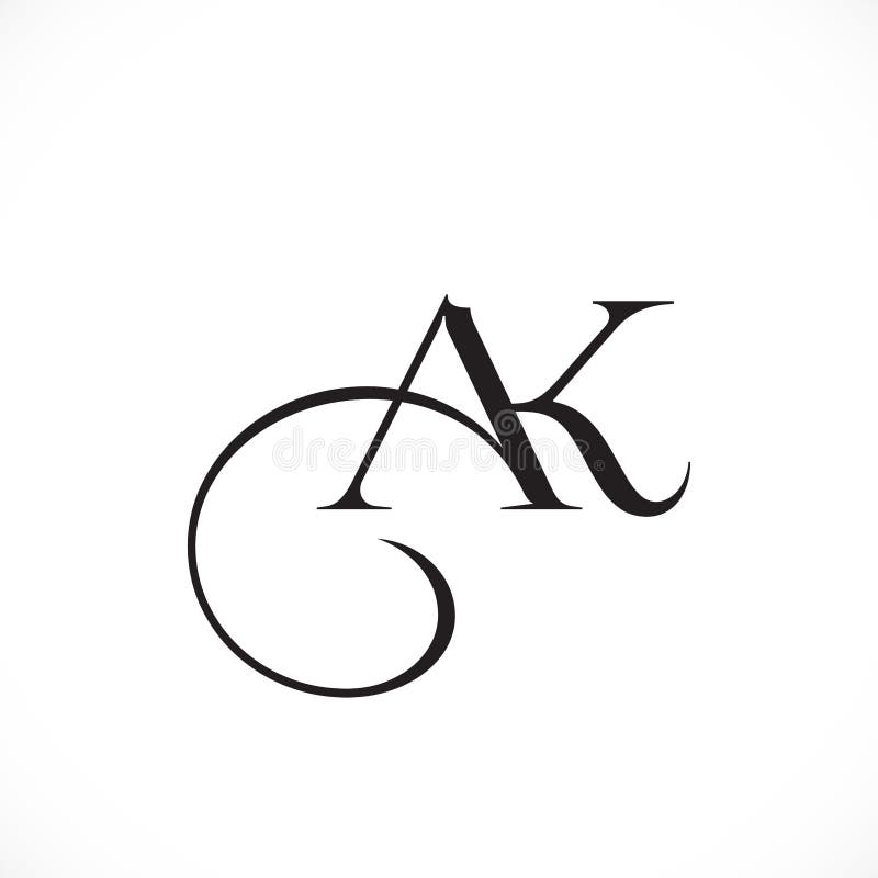 AK or KA Initials Monogram Letter Text Alphabet Logo Design Stock ...