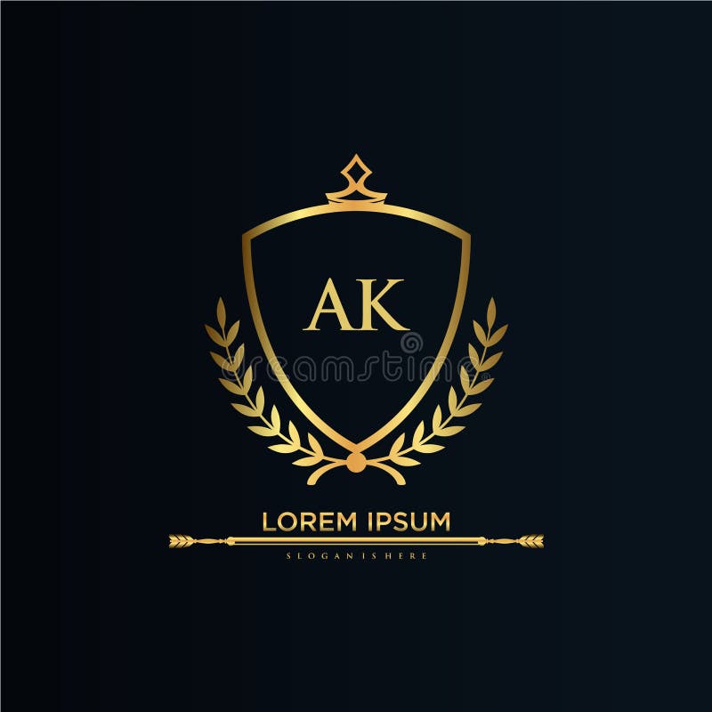 AK Letter Initial with Royal Template.elegant with Crown Logo Vector ...