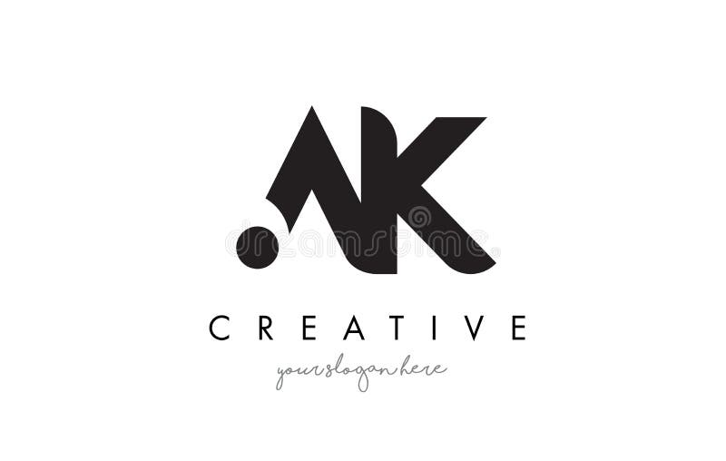 AK Letter Logo Design with Creative Modern Trendy Typography. Stock ...
