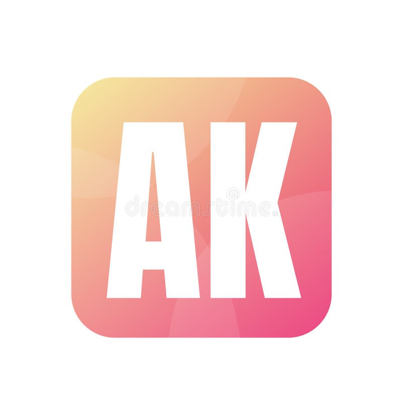 AK Letter Logo Design with Simple Style Stock Illustration ...