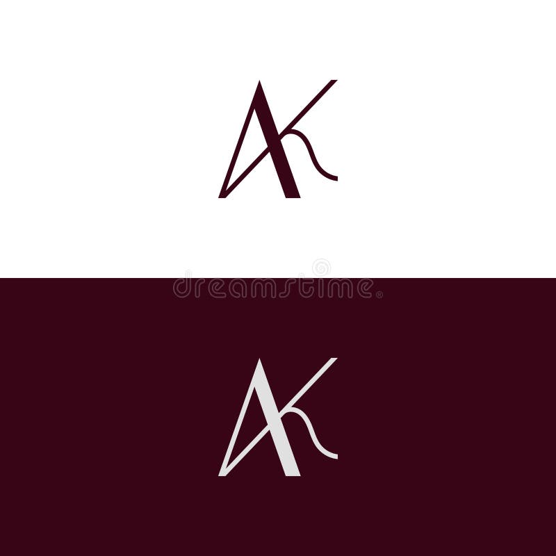 Ak Logo or Ak Letter Logo Design for Business and Company Stock Vector ...
