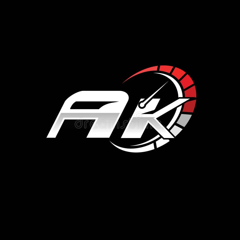 AK Logo Letter Speed Meter Racing Style Stock Vector - Illustration of ...