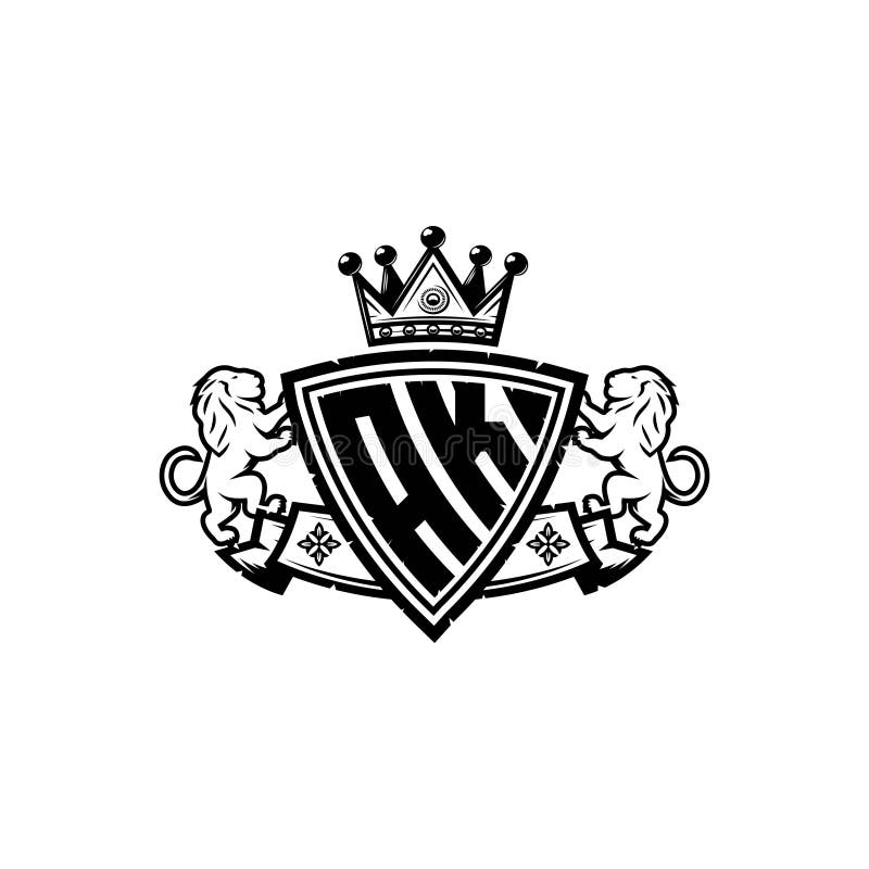 AK Logo Monogram Shield Crown Luxury Design Stock Vector - Illustration ...