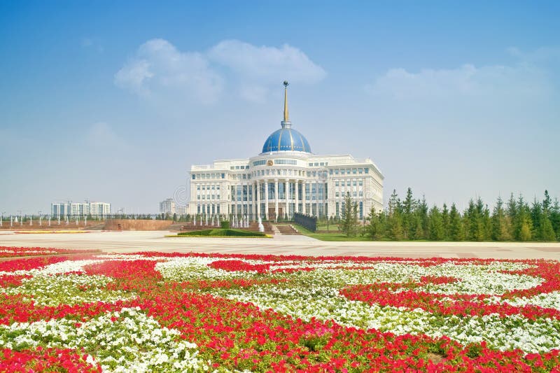 Ak Orda Presidential Palace Stock Photo - Image of flowers, president ...