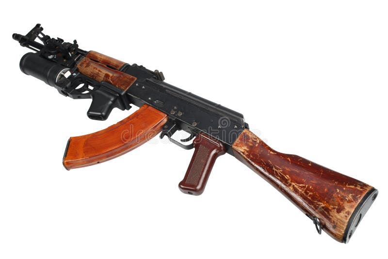 AK 47 with Underbarrel Grenade Launcher Stock Photo - Image of rifle ...