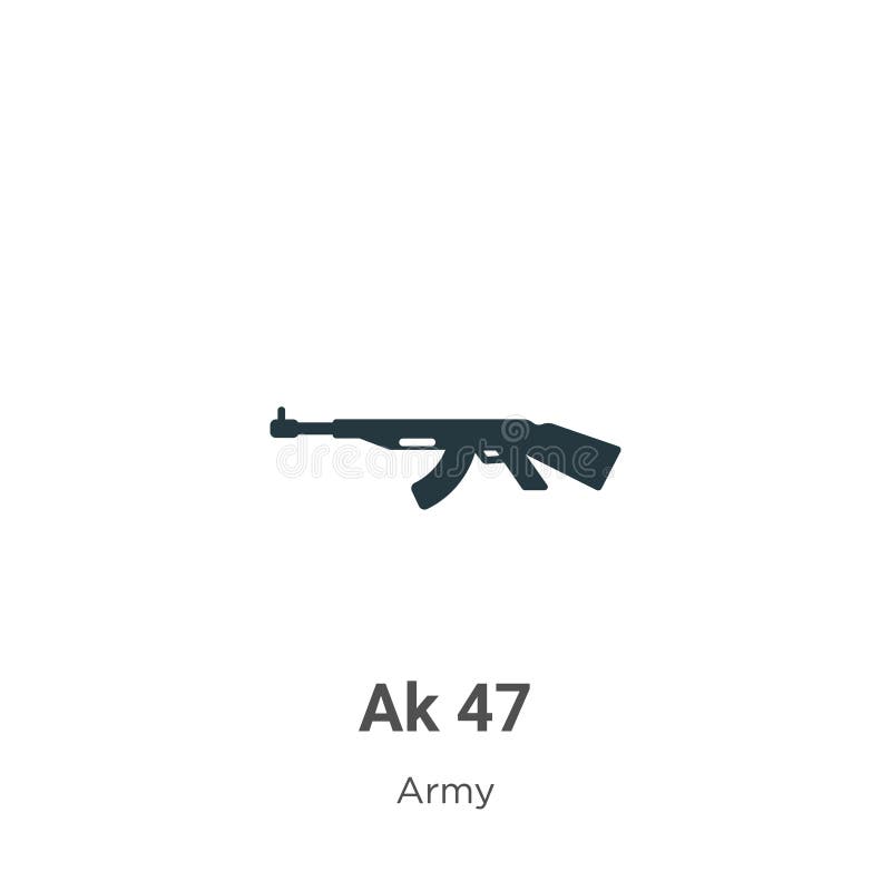AK-47 stock vector. Illustration of icon, forces, white - 10772020