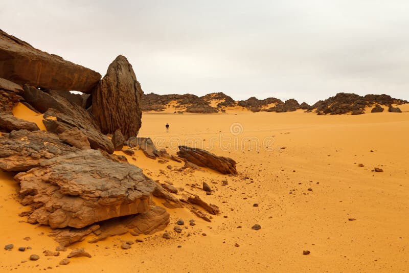 Akakus (Acacus) Mountains, Sahara, Libya Stock Photo - Image of barren ...