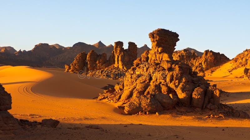 Petroglyphs - Akakus Mountains, Sahara, Libya Stock Photo - Image of ...
