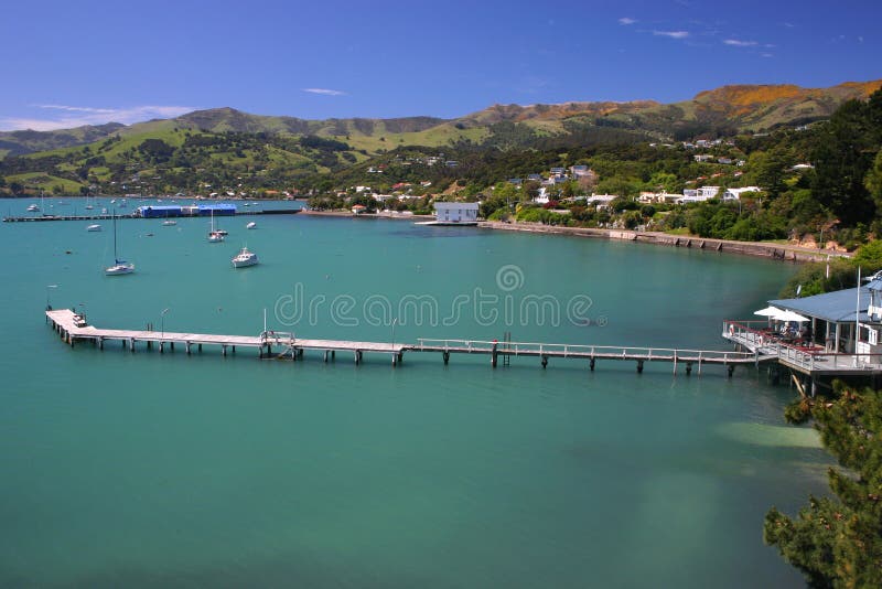 Akaroa, New Zealand stock image. Image of hills, water - 43241981