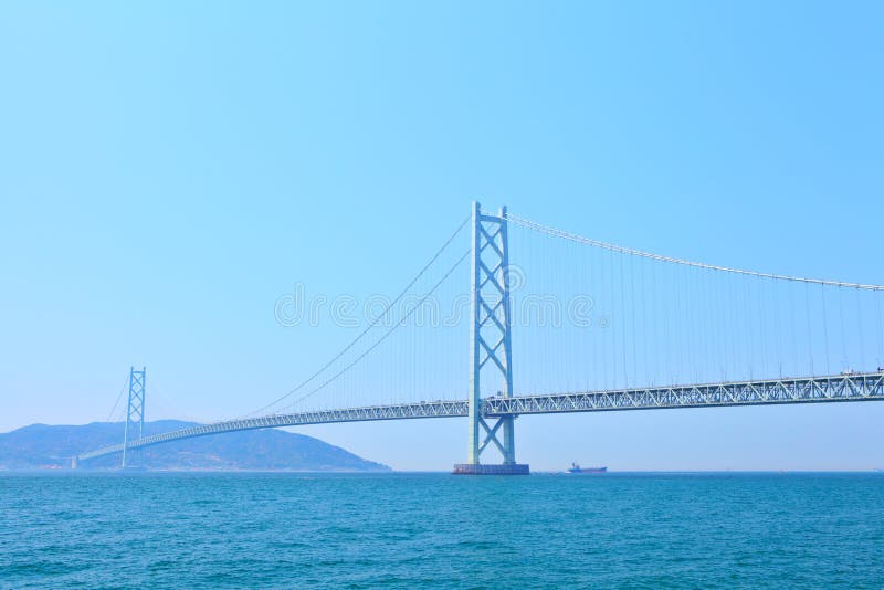 Akashi Kaikyo bridge stock image. Image of building, kaikyo - 37992857