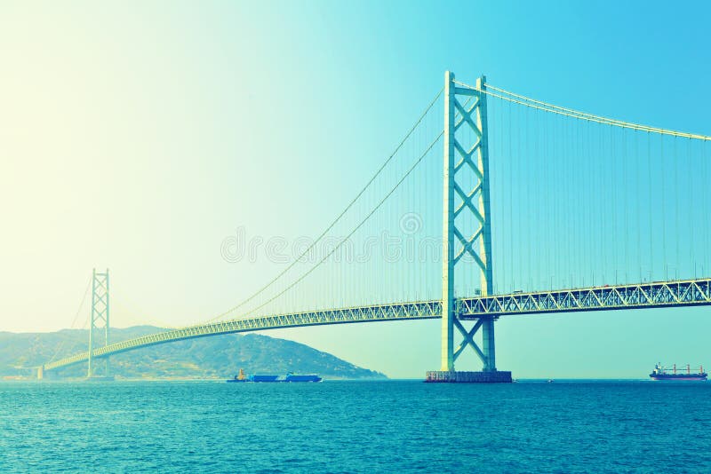 Akashi Kaikyo Bridge in Kobe Stock Photo - Image of city, longest: 37658994