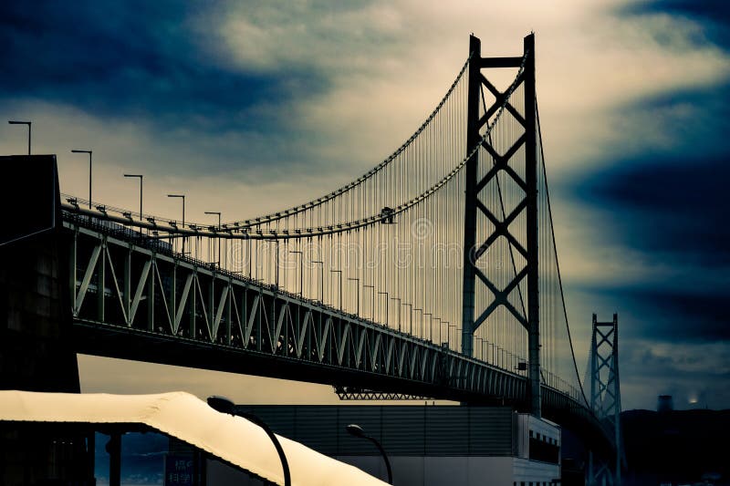 Akashi Strait Bridge stock image. Image of highway, acedil - 286686399