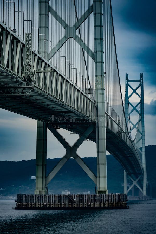Akashi Strait Bridge stock photo. Image of strait, expressway - 286688088
