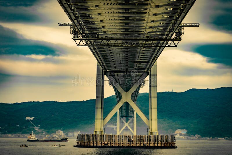 Akashi Strait Bridge stock image. Image of naruto, kansai - 286691029