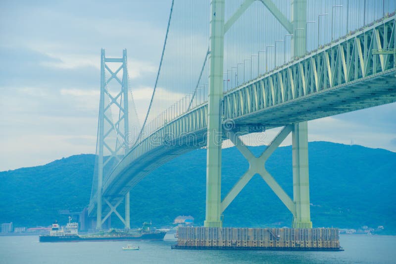 Akashi Strait Bridge stock image. Image of university - 286738821