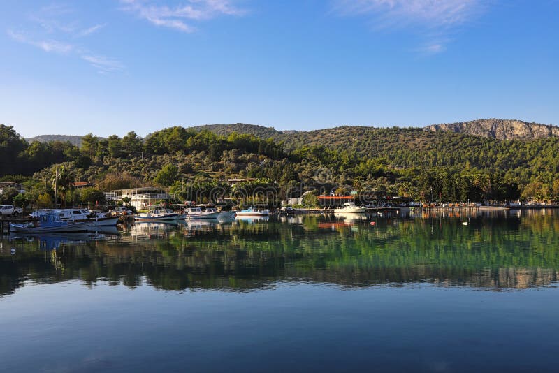 Akbuk bay in mugla turkey editorial photography. Image of cloud - 166156852