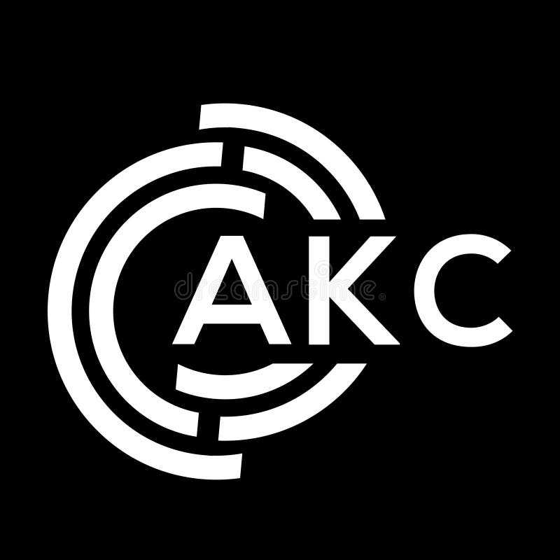 AKC Letter Logo Design on Black Background. AKC Creative Initials ...