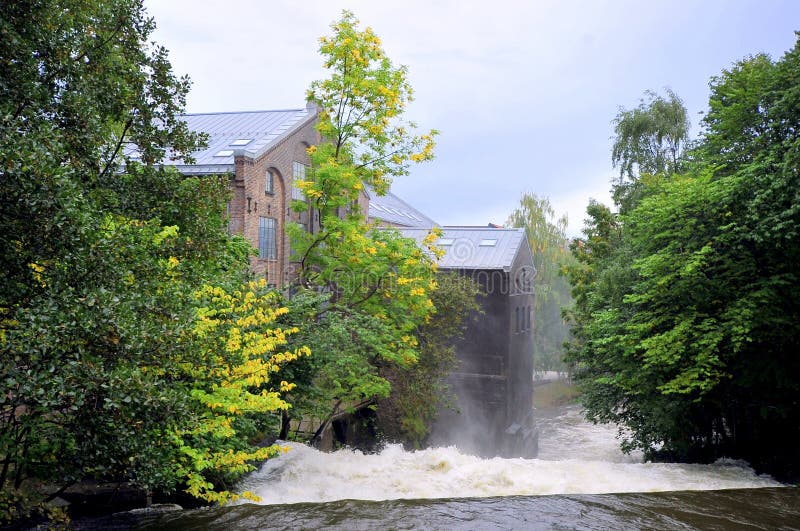 The Akerselva River, Oslo, Norway Stock Image - Image of autumn, street ...