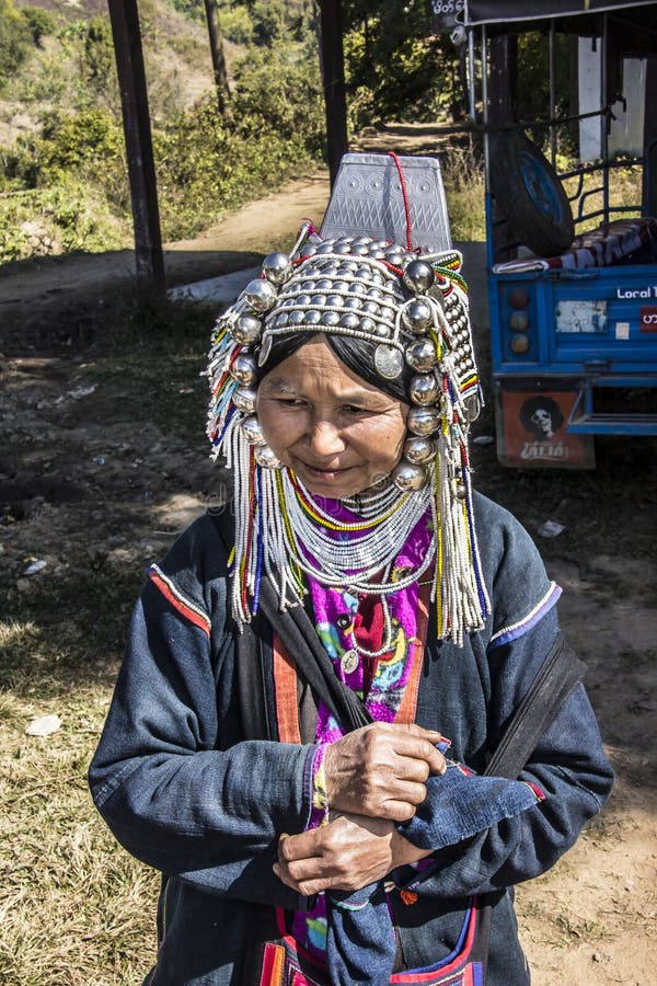 Akha woman editorial stock photo. Image of hand, traditional - 53745203