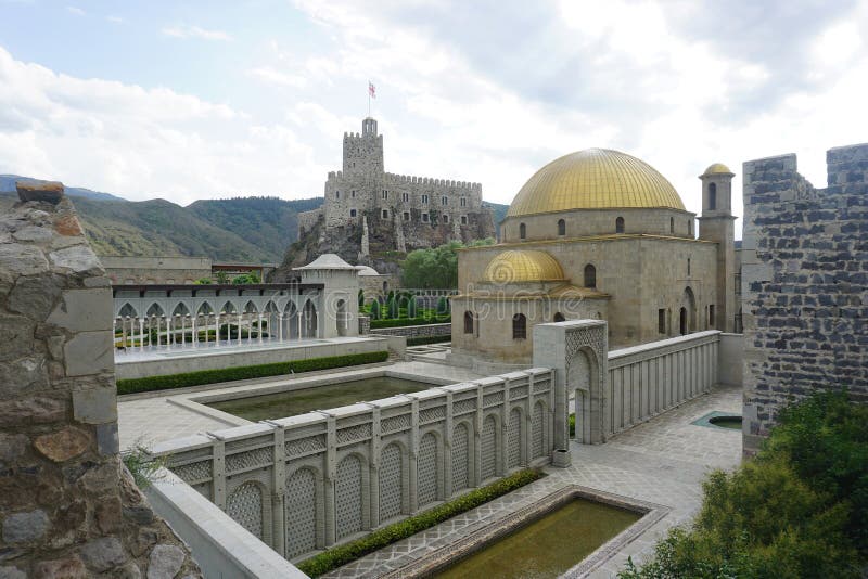 Akhaltsikhe Rabati Castle Mosque and Pond Stock Image - Image of arched ...