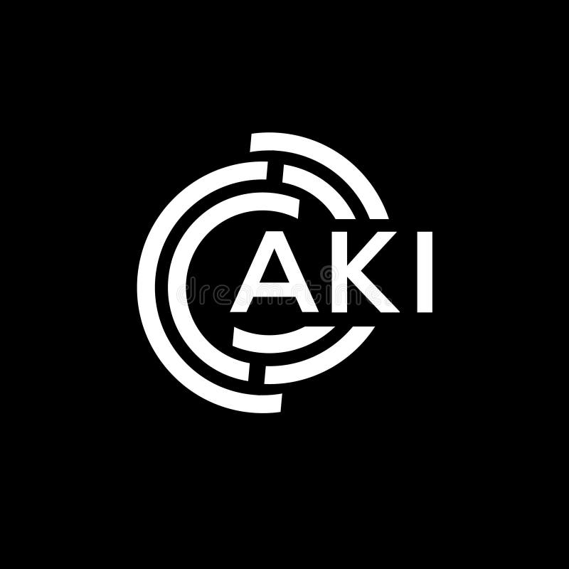 AKI Letter Logo Design on Black Background. AKI Creative Initials ...