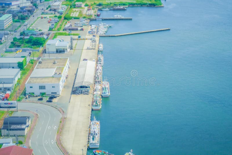 Akita Port and Blue Sky stock photo. Image of port, ports - 252989970