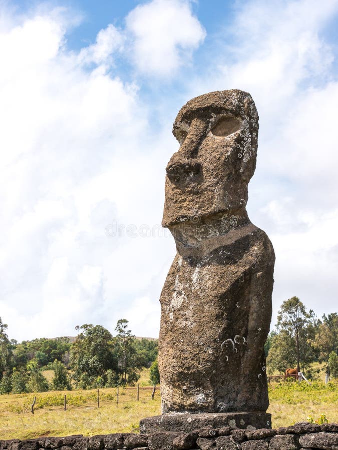 The Akivi Moai stock image. Image of america, moai, monolith - 85169401