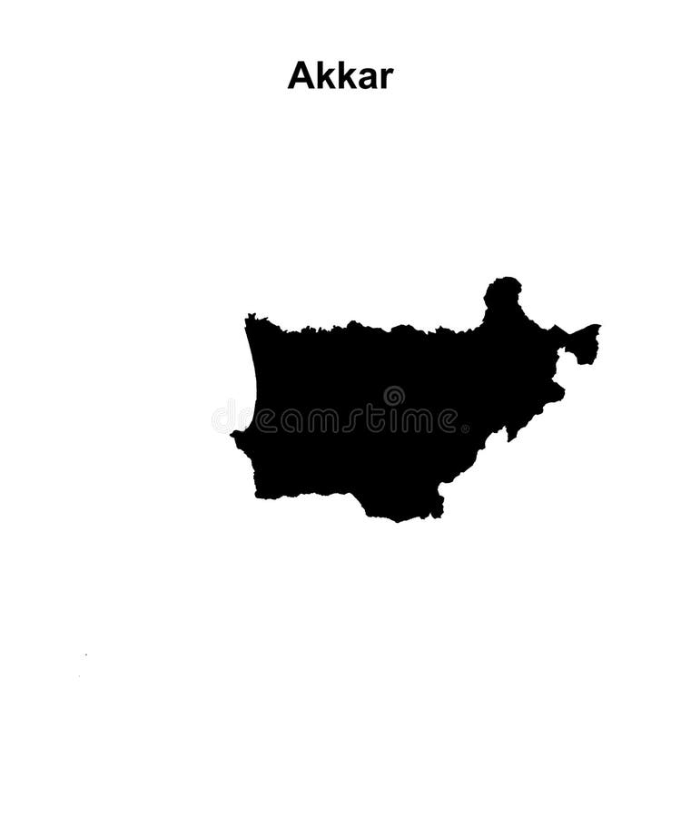 Akkar outline map stock vector. Illustration of governorates - 360473858
