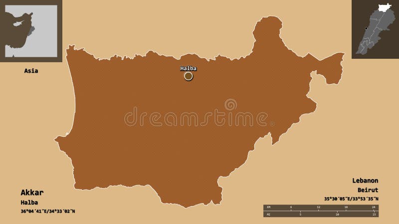 Akkar Governorate Lebanese Republic, Governorates of Lebanon Map Vector ...