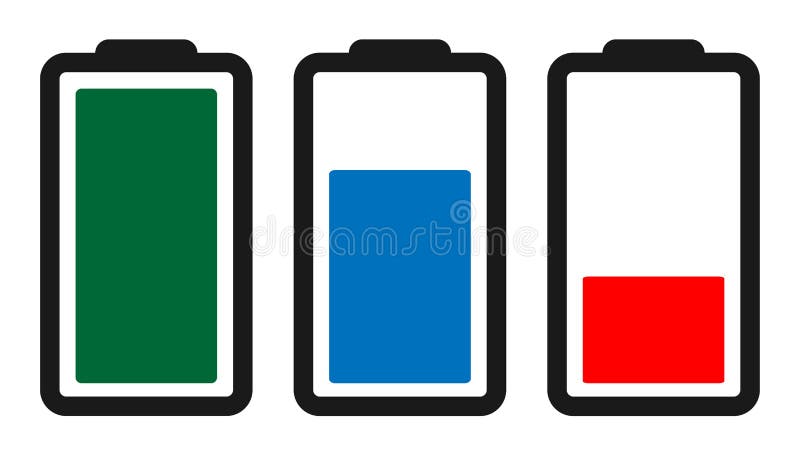 Akkusymbol-Set, Akkuzeichen-Symbol - Vector Vektor Abbildung ...