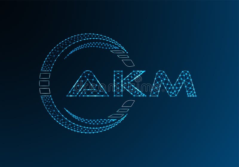 AKM Low Poly Letter Logo Vector Design. Stock Illustration ...
