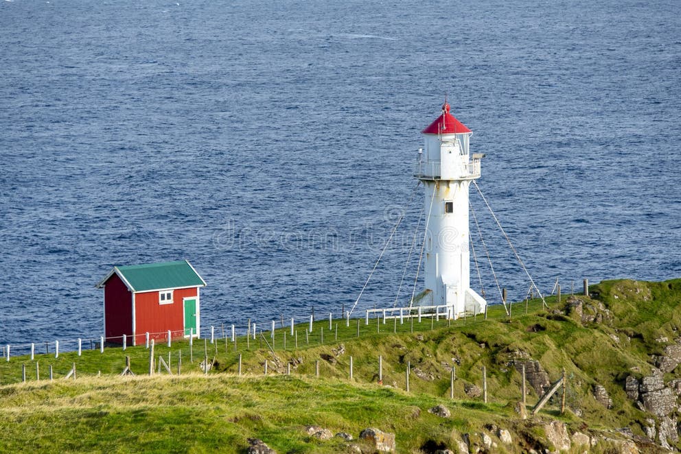 Akraberg Lighthouse stock photo. Image of travel, outdoor - 348071490