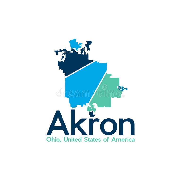 Akron City Map Modern Geometric Logo Design Stock Vector - Illustration ...