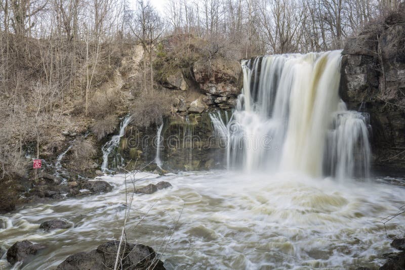 Akron Falls stock image. Image of landscape, grey, creek - 95992715