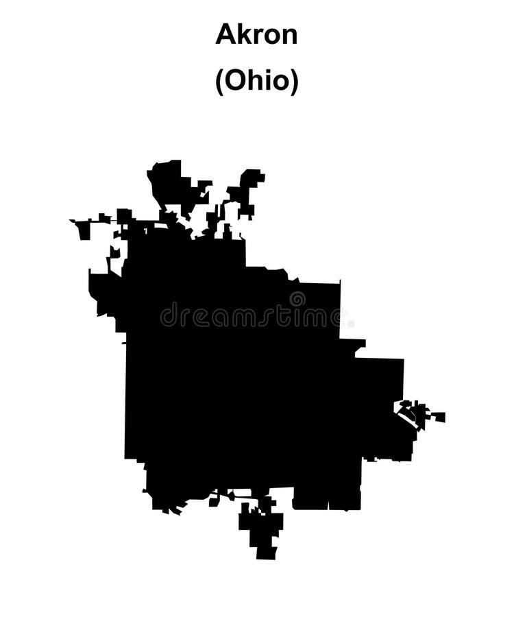 Akron outline map stock illustration. Illustration of territory - 357490818