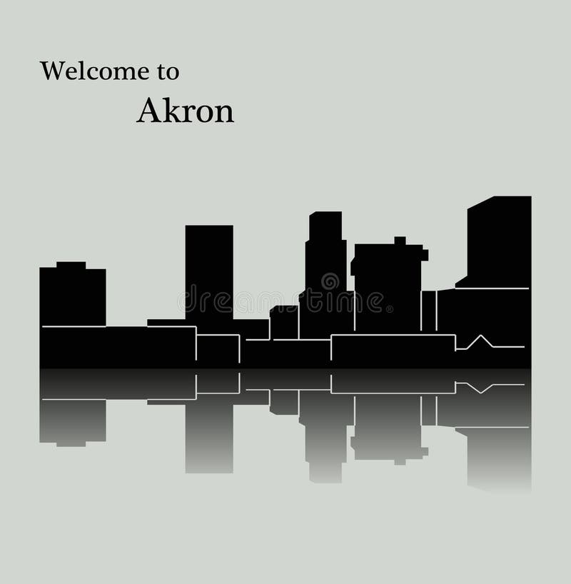 Akron, Ohio City Silhouette Stock Vector - Illustration of outline ...