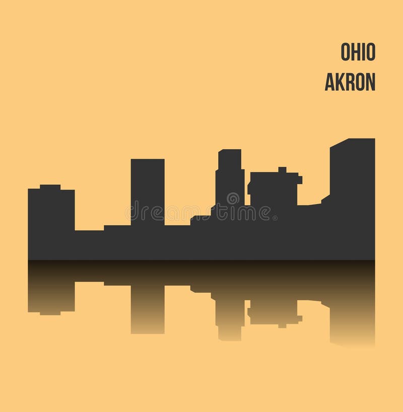 Akron, Ohio City Silhouette Stock Vector - Illustration of america ...